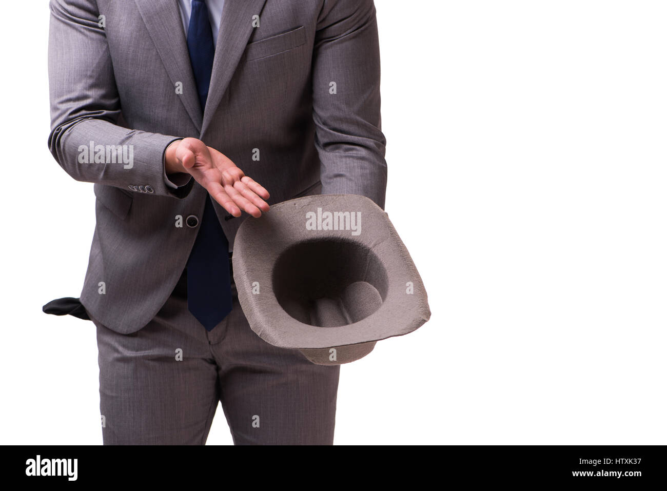 Bankrupt businessman isolated on white background Stock Photo - Alamy