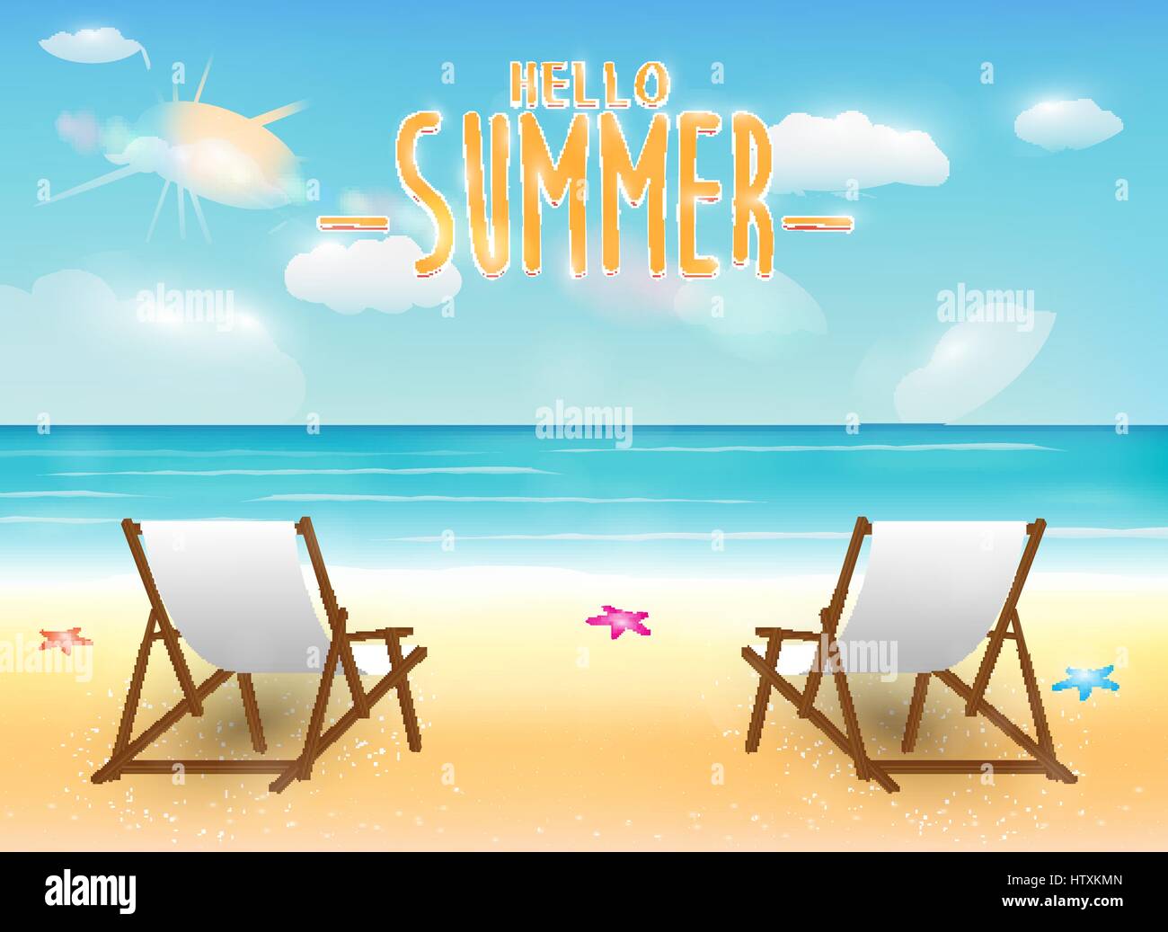 Deck chair seaside on Stock Vector Images - Alamy