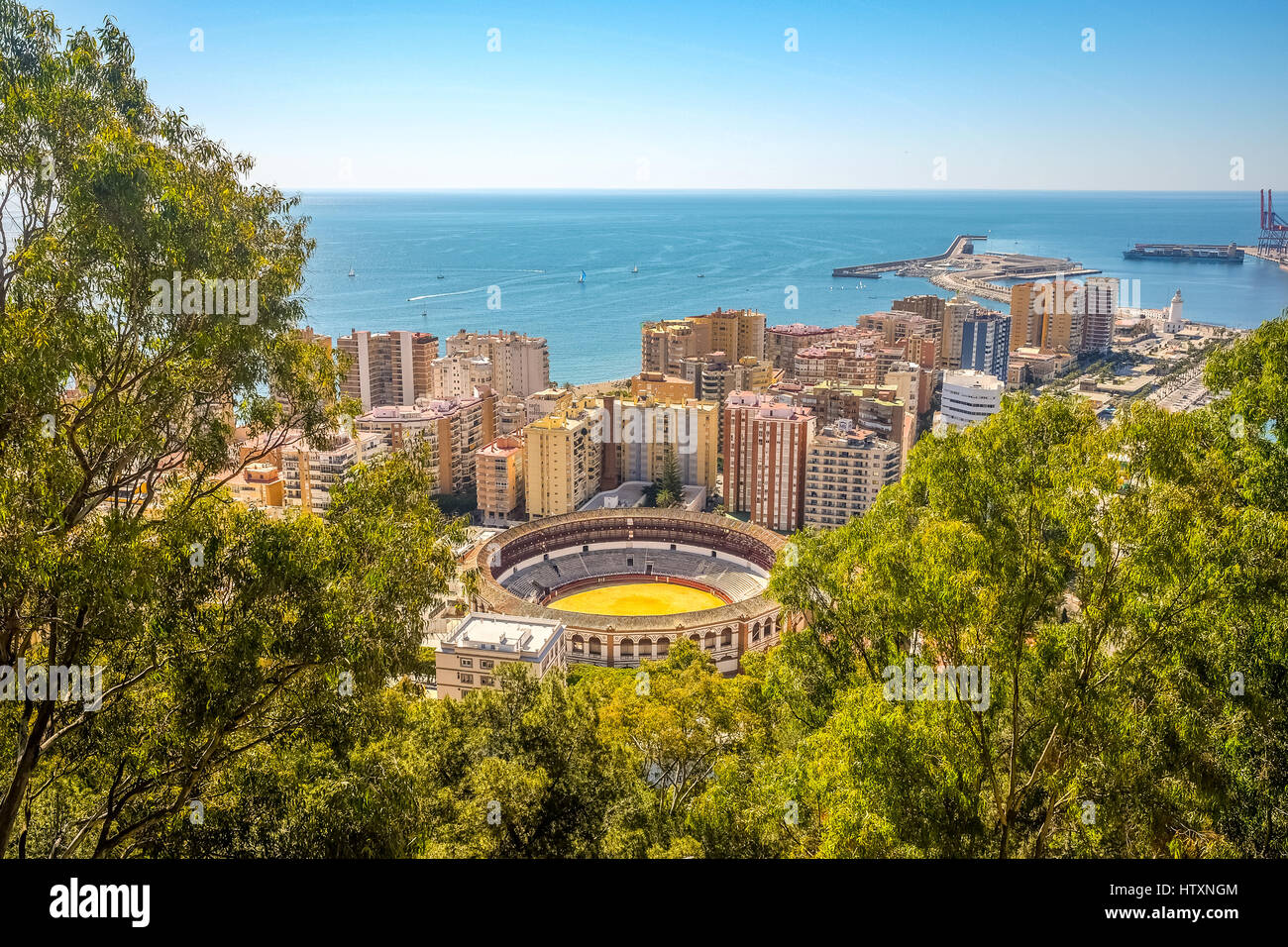 Malaga city panoramic view, Andalusia, Spain Stock Photo - Alamy