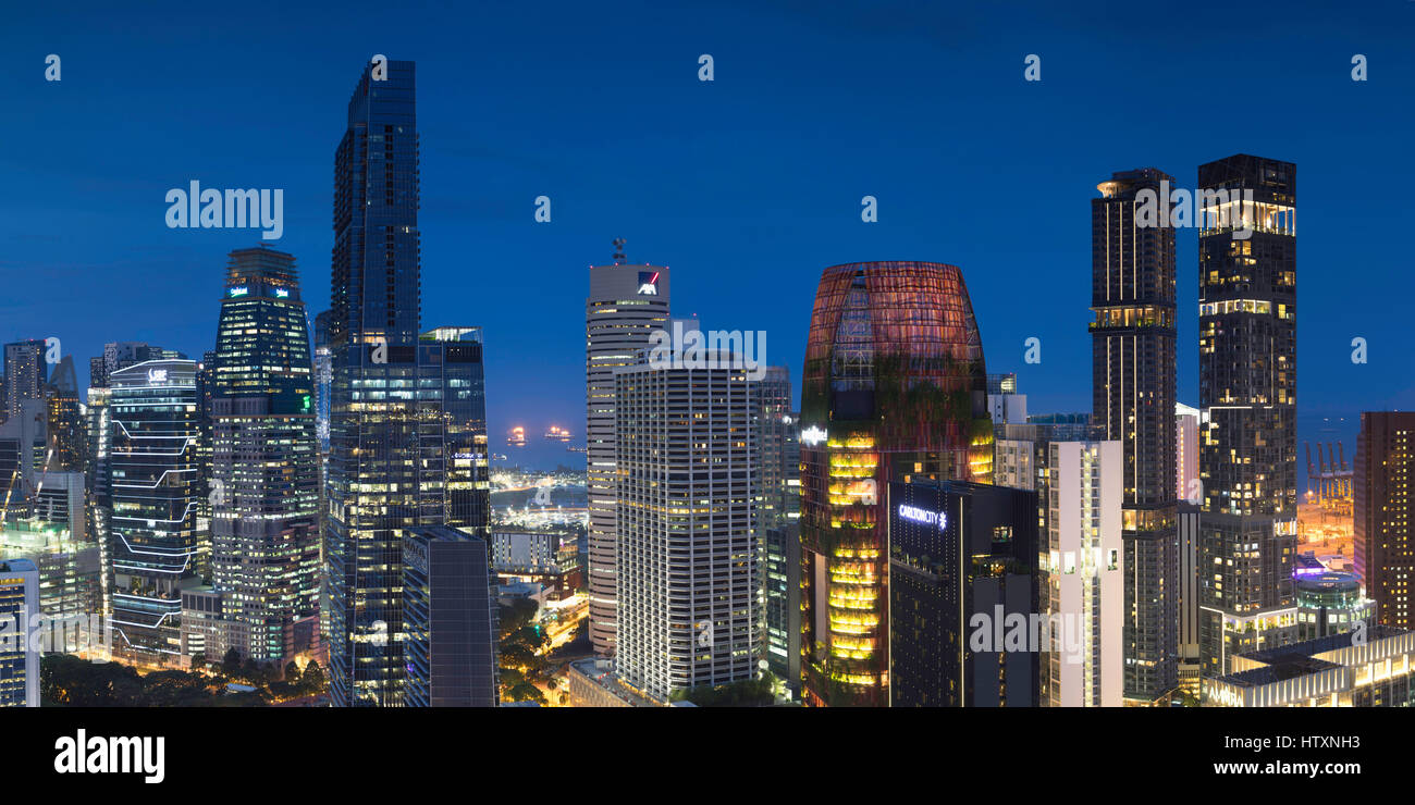 Singapore cbd skyline night hi-res stock photography and images - Alamy