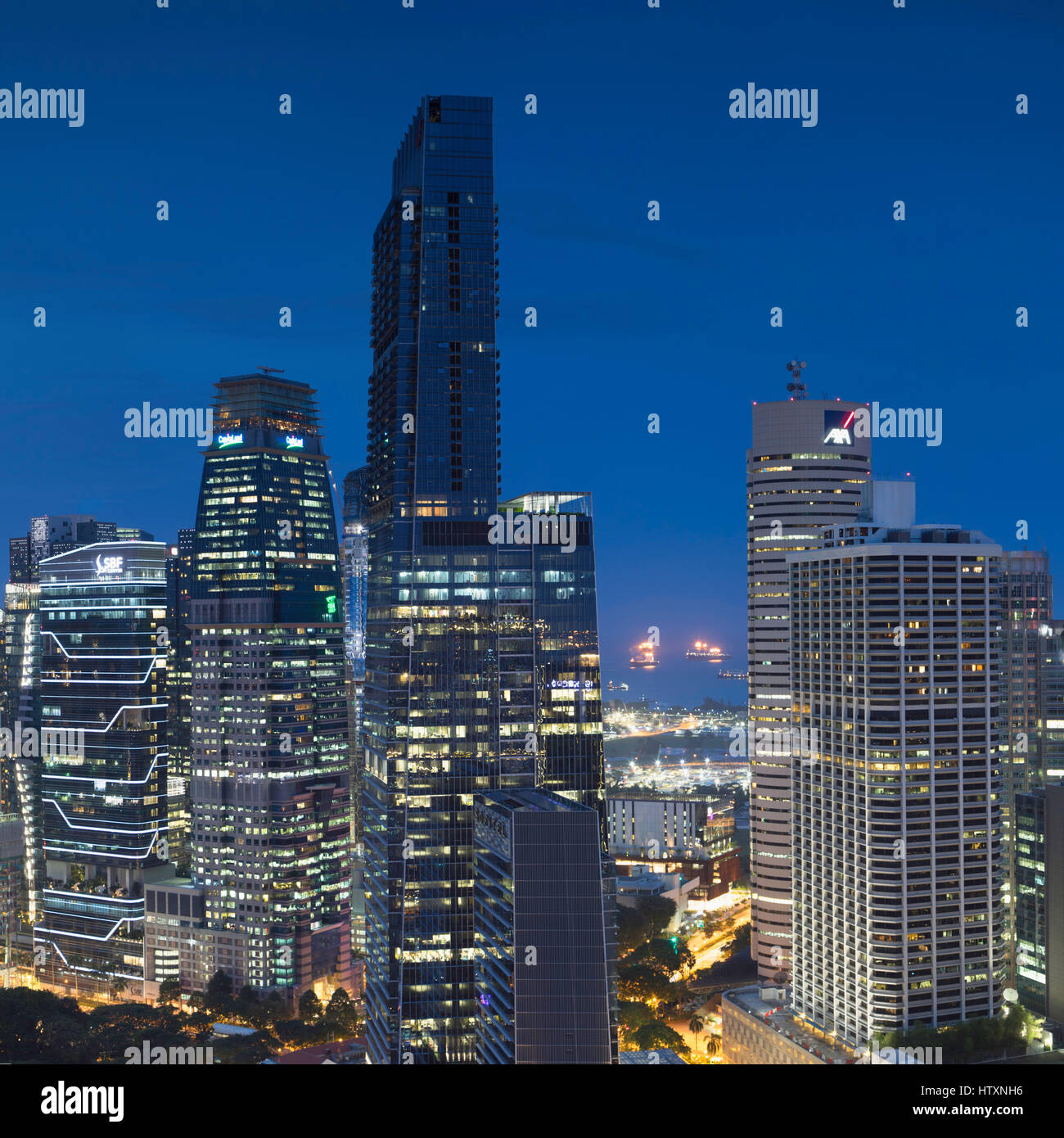 View of skyscrapers in CBD, Singapore Stock Photo - Alamy