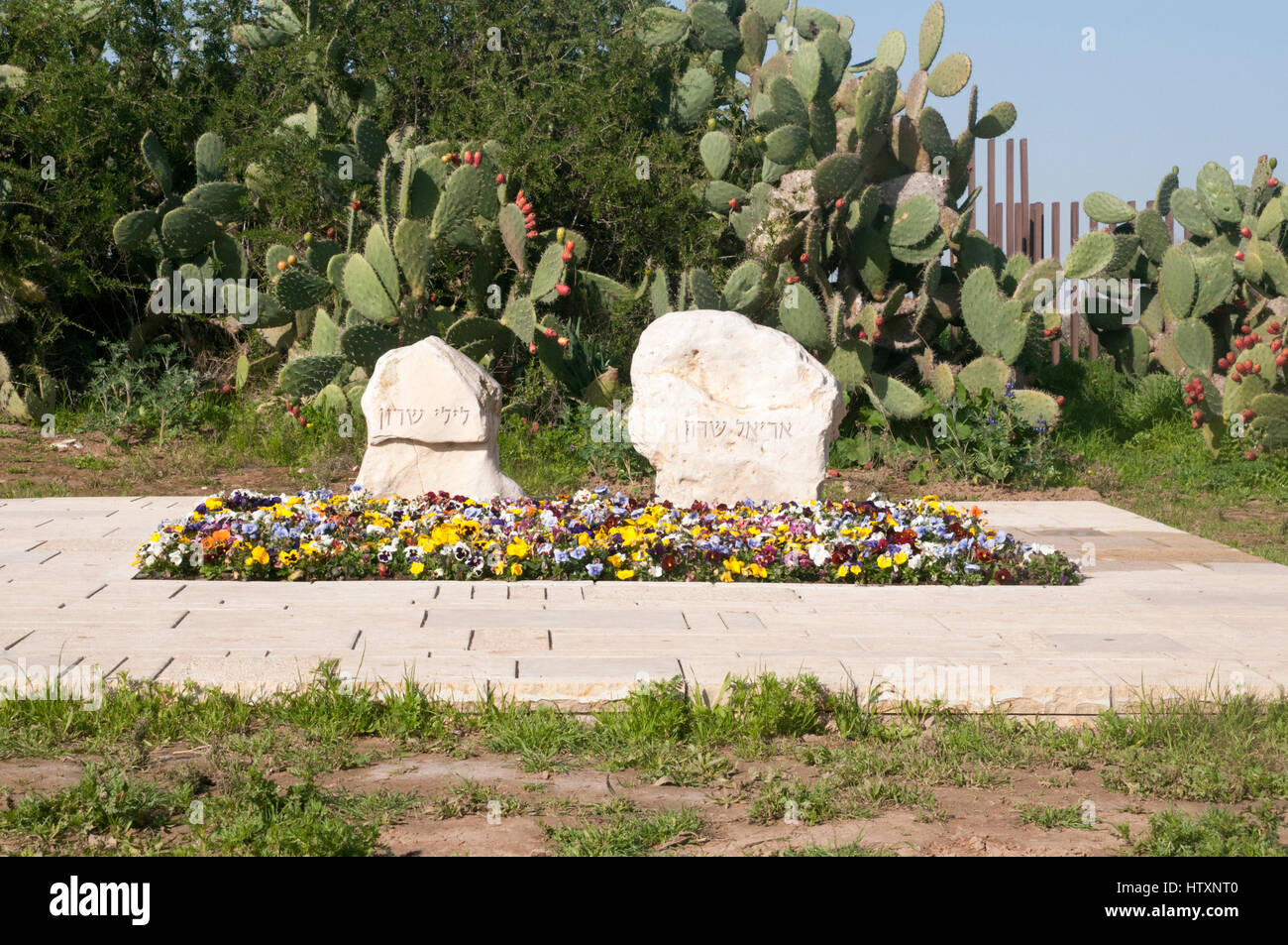 The tombs of the late Prime Minister of Israel Ariel (Arik) Sharon and ...