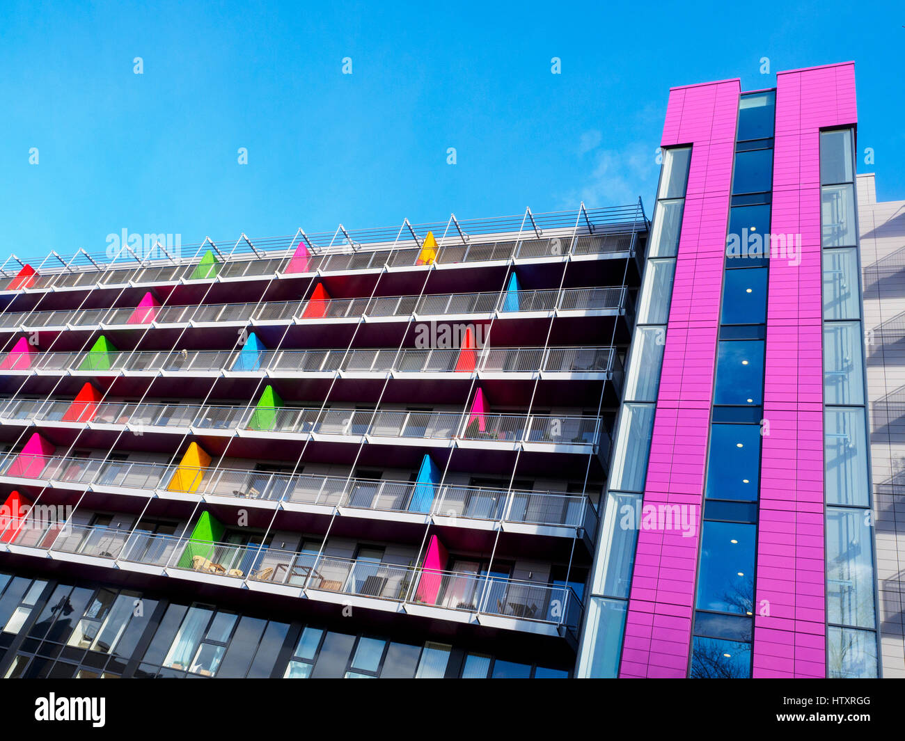 Coloured apartments (Tinderbox House) in Deptford - London, England ...