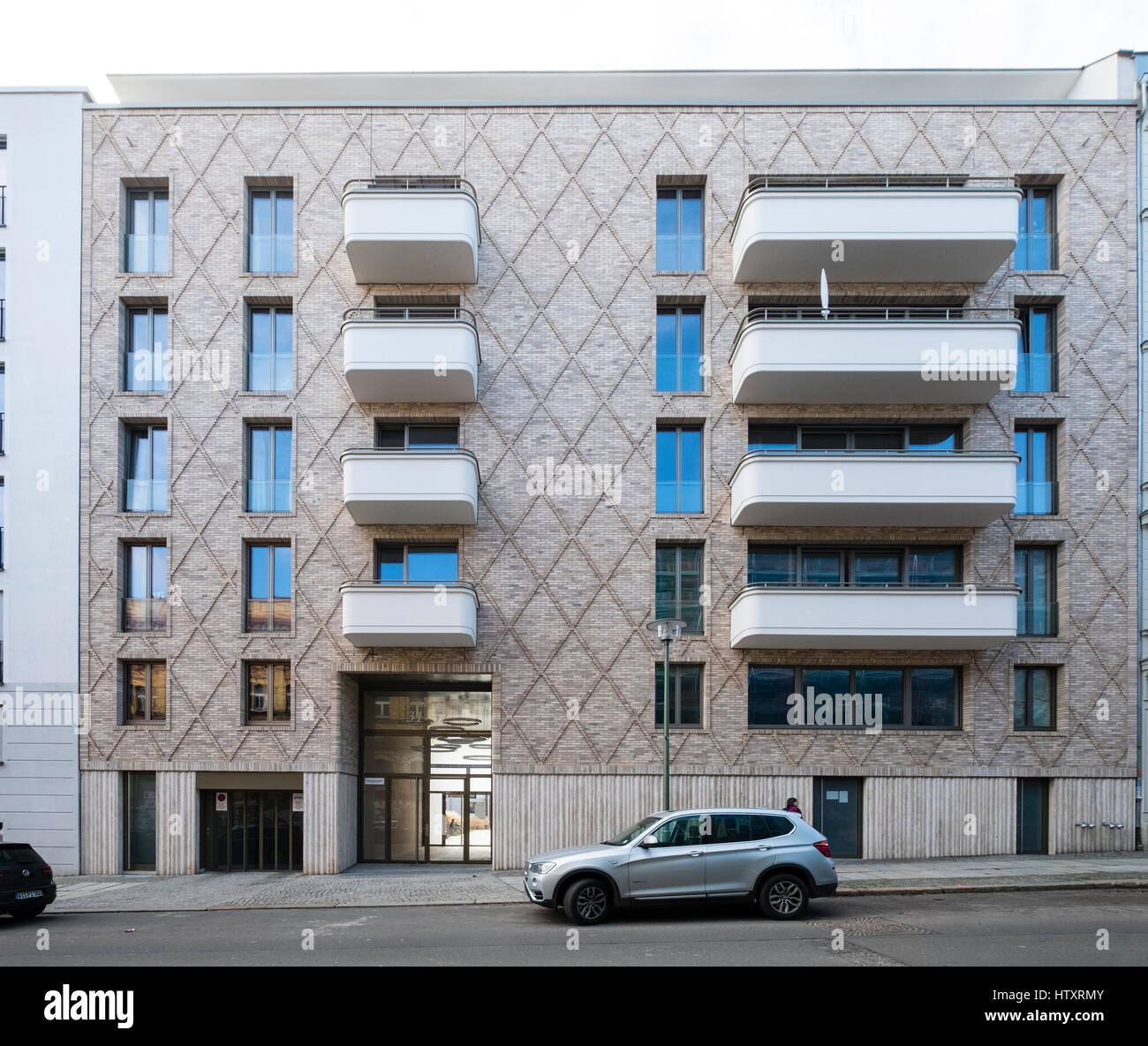 Modern apartment building in gentrified district of Prenzlauer Berg ...