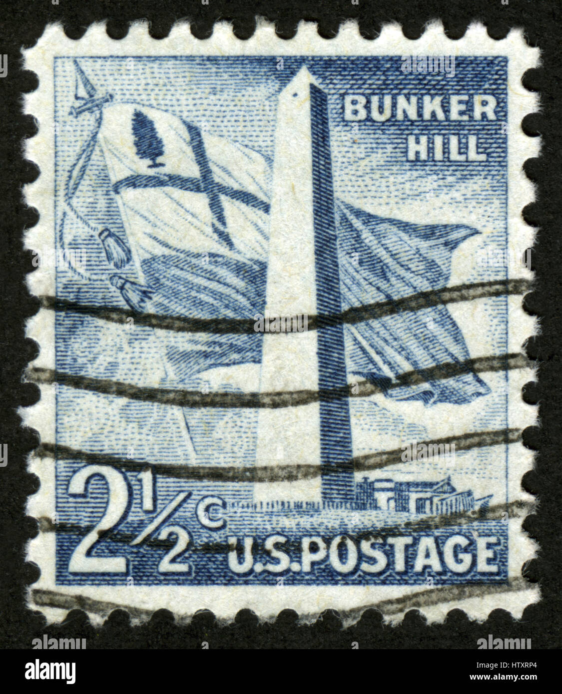 US postage stamp, Bunker Hill Stock Photo - Alamy