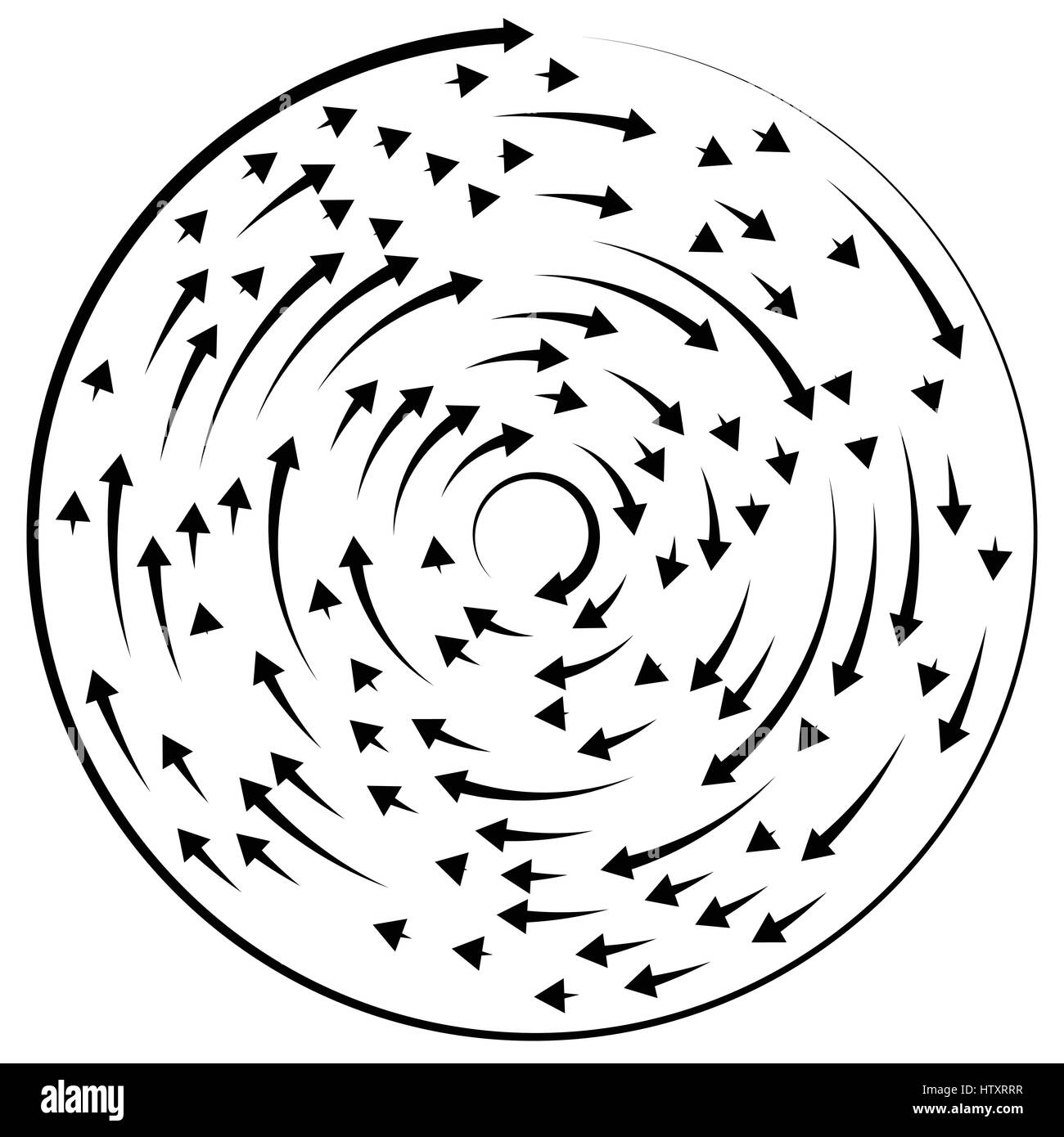 Circular concentric arrows. Cyclic, cycle arrows. Arrow element to ...