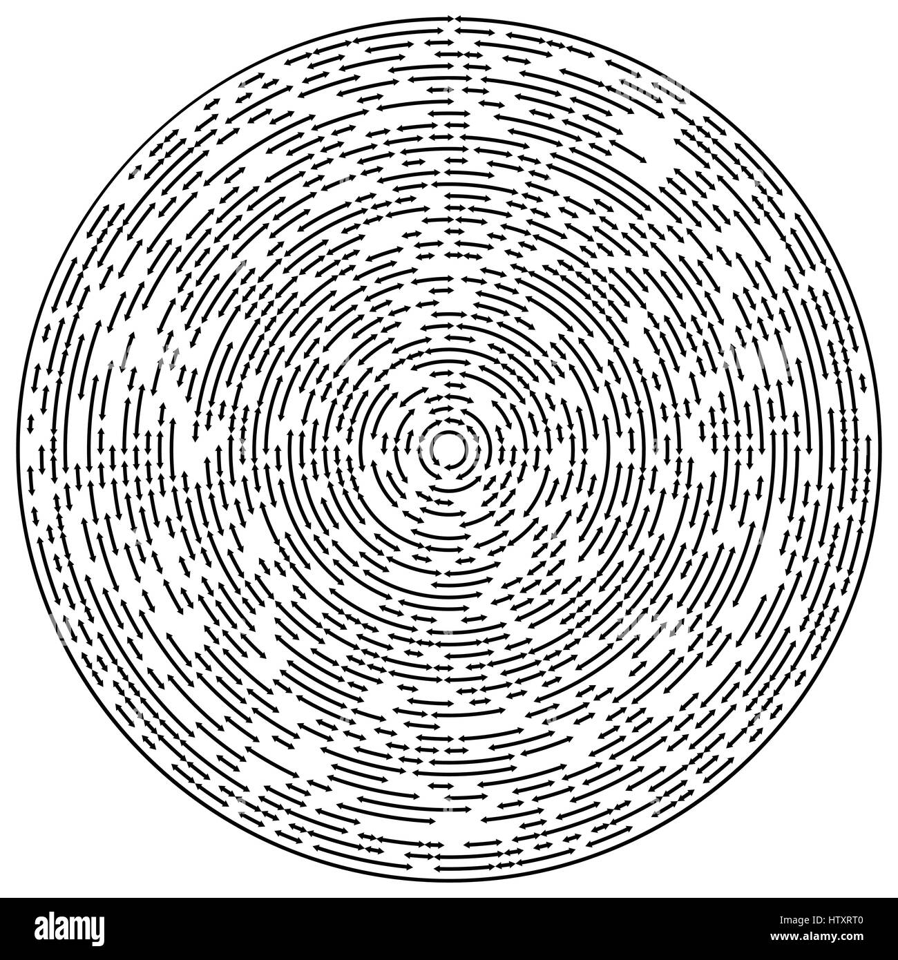 Circular concentric arrows. Cyclic, cycle arrows. Arrow element to ...