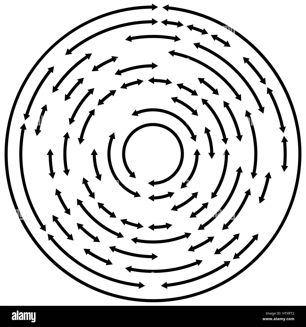 Circular concentric arrows. Cyclic, cycle arrows. Arrow element to ...