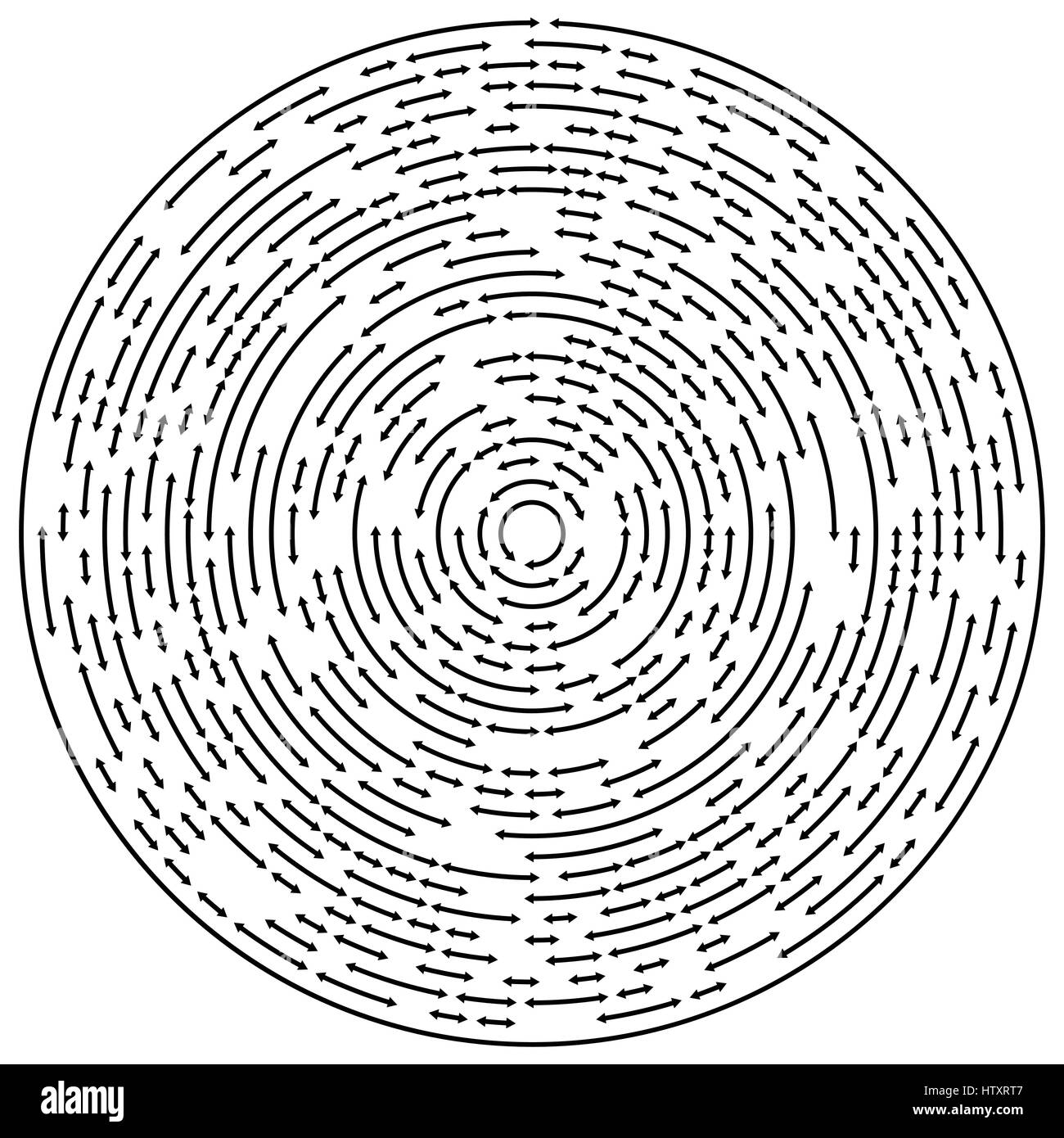 Circular concentric arrows. Cyclic, cycle arrows. Arrow element to ...