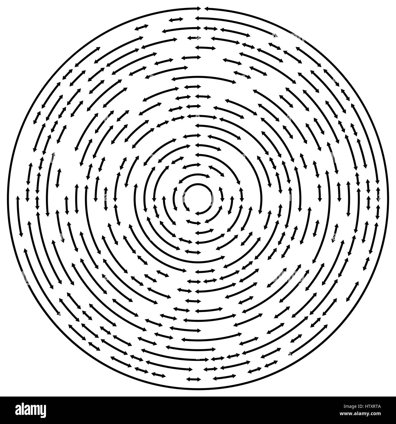 Circular concentric arrows. Cyclic, cycle arrows. Arrow element to ...