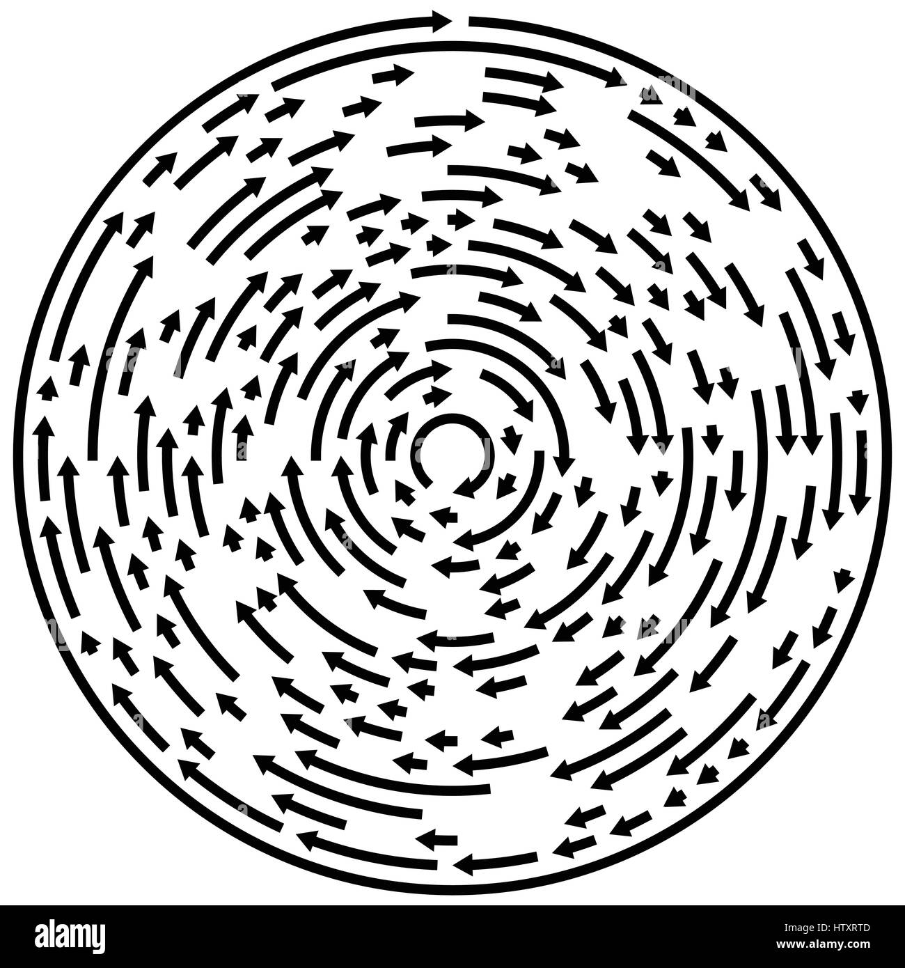 Circular concentric arrows. Cyclic, cycle arrows. Arrow element to ...