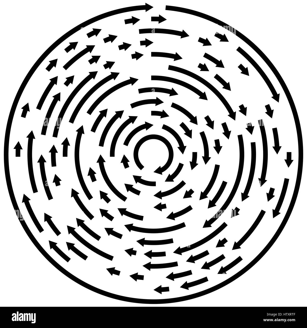 Circular concentric arrows. Cyclic, cycle arrows. Arrow element to ...