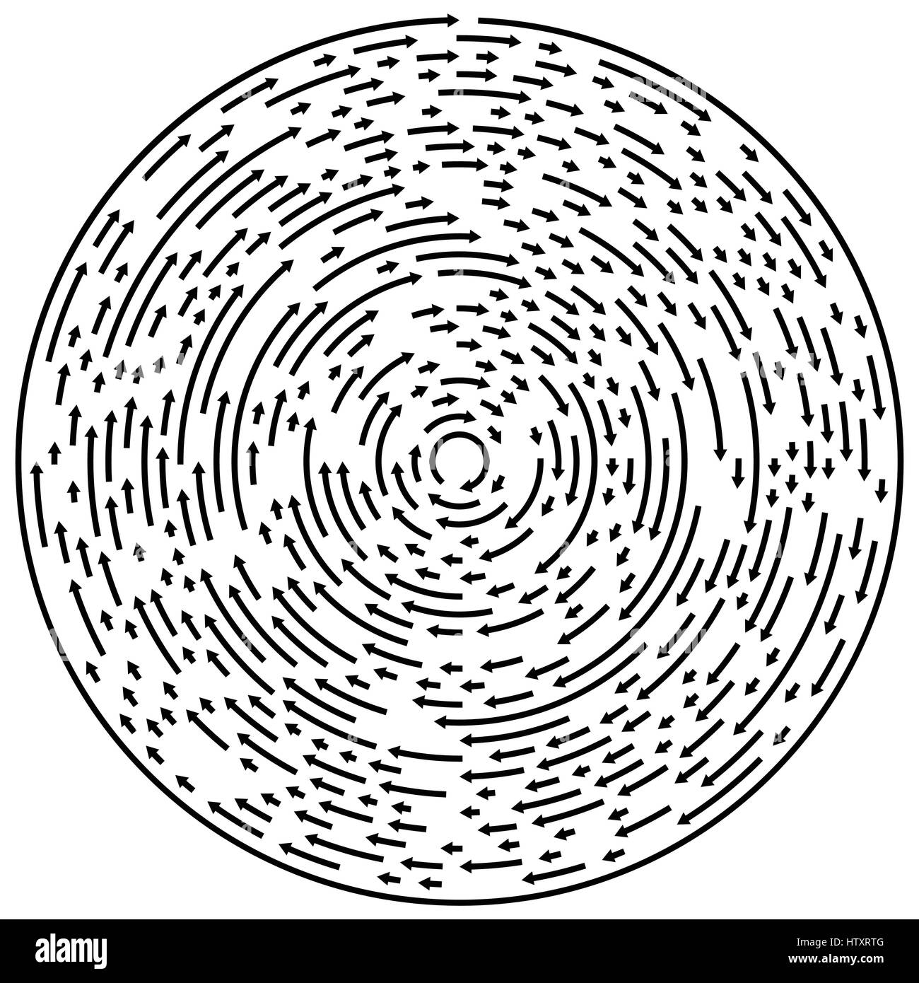 Circular concentric arrows. Cyclic, cycle arrows. Arrow element to ...