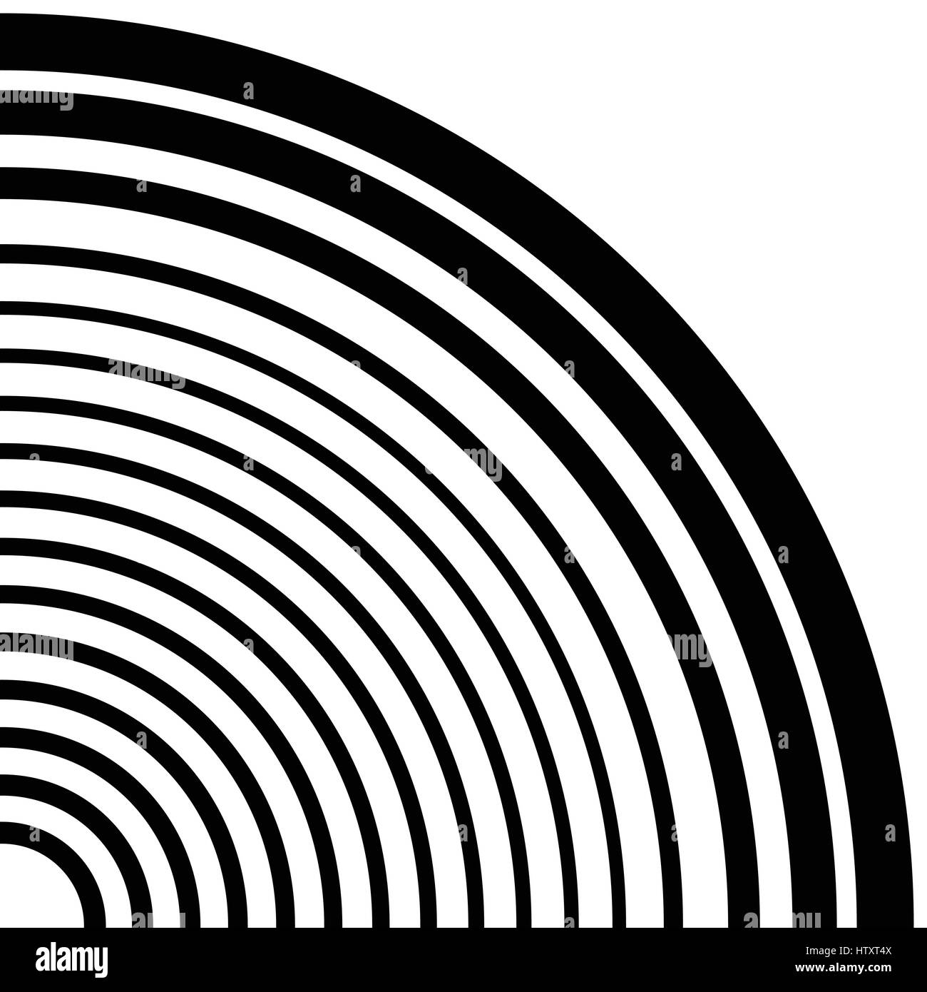 Concentric circles, concentric rings circular pattern. Abstract black ...
