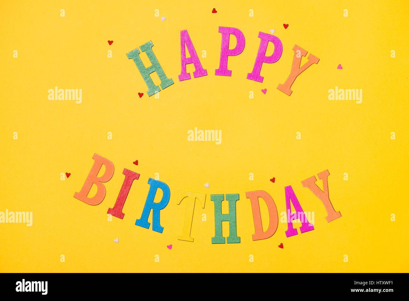 Yellow Happy Birthday Block Letters Happy Birthday Color Letters Stock