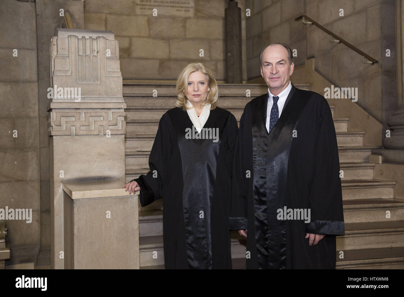 On the set of German ARD TV Series Die Kanzlei" at Oberlandesgericht ...
