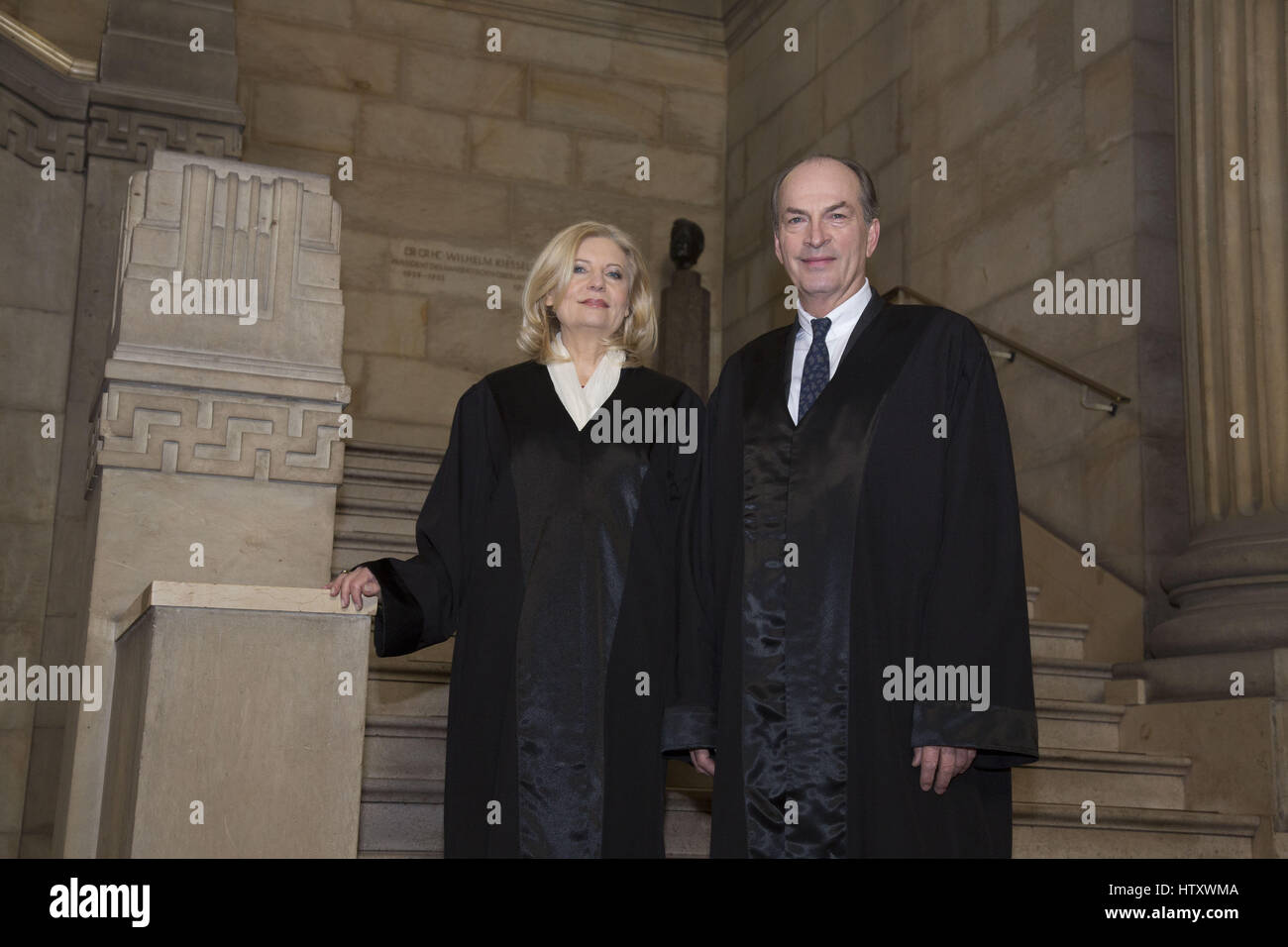 On the set of German ARD TV Series Die Kanzlei" at Oberlandesgericht ...
