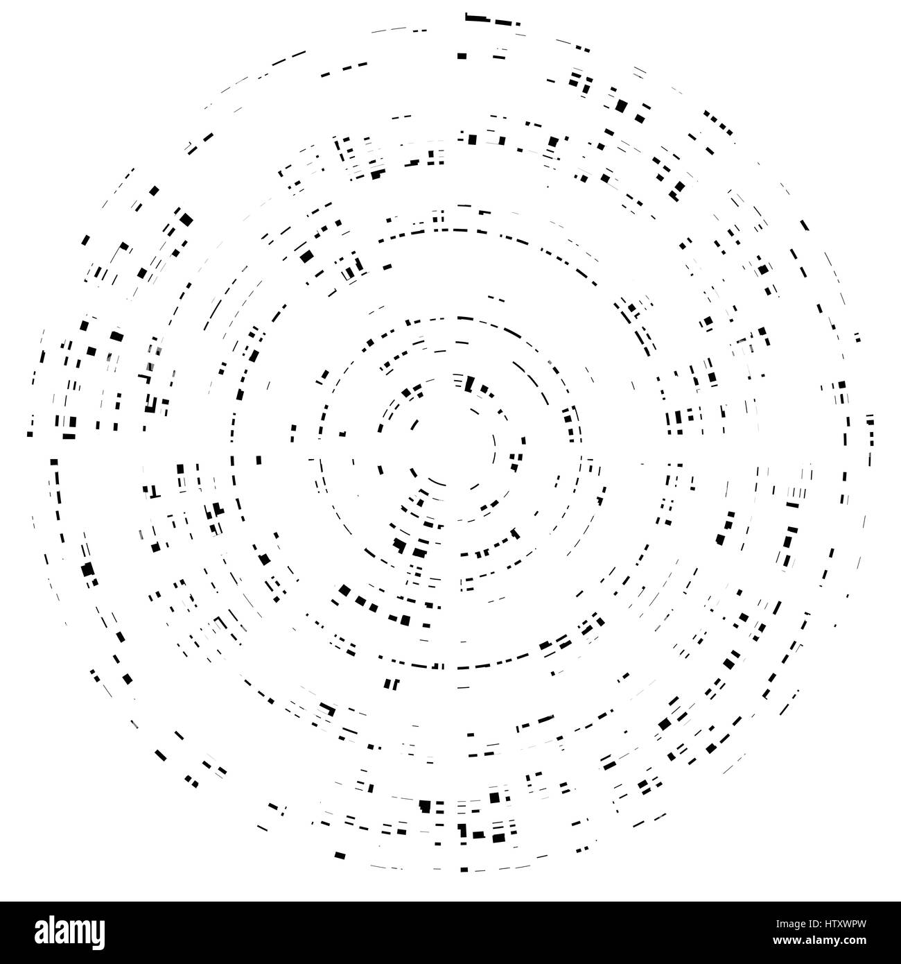 Geometric monochrome illustration of radial, radiating random shapes ...
