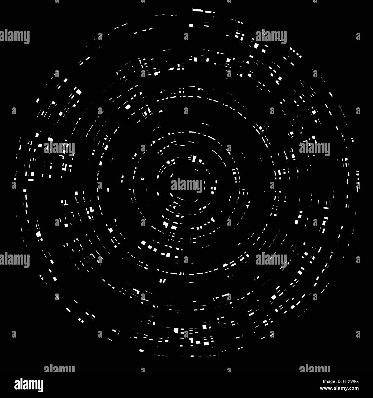 Geometric monochrome illustration of radial, radiating random shapes ...
