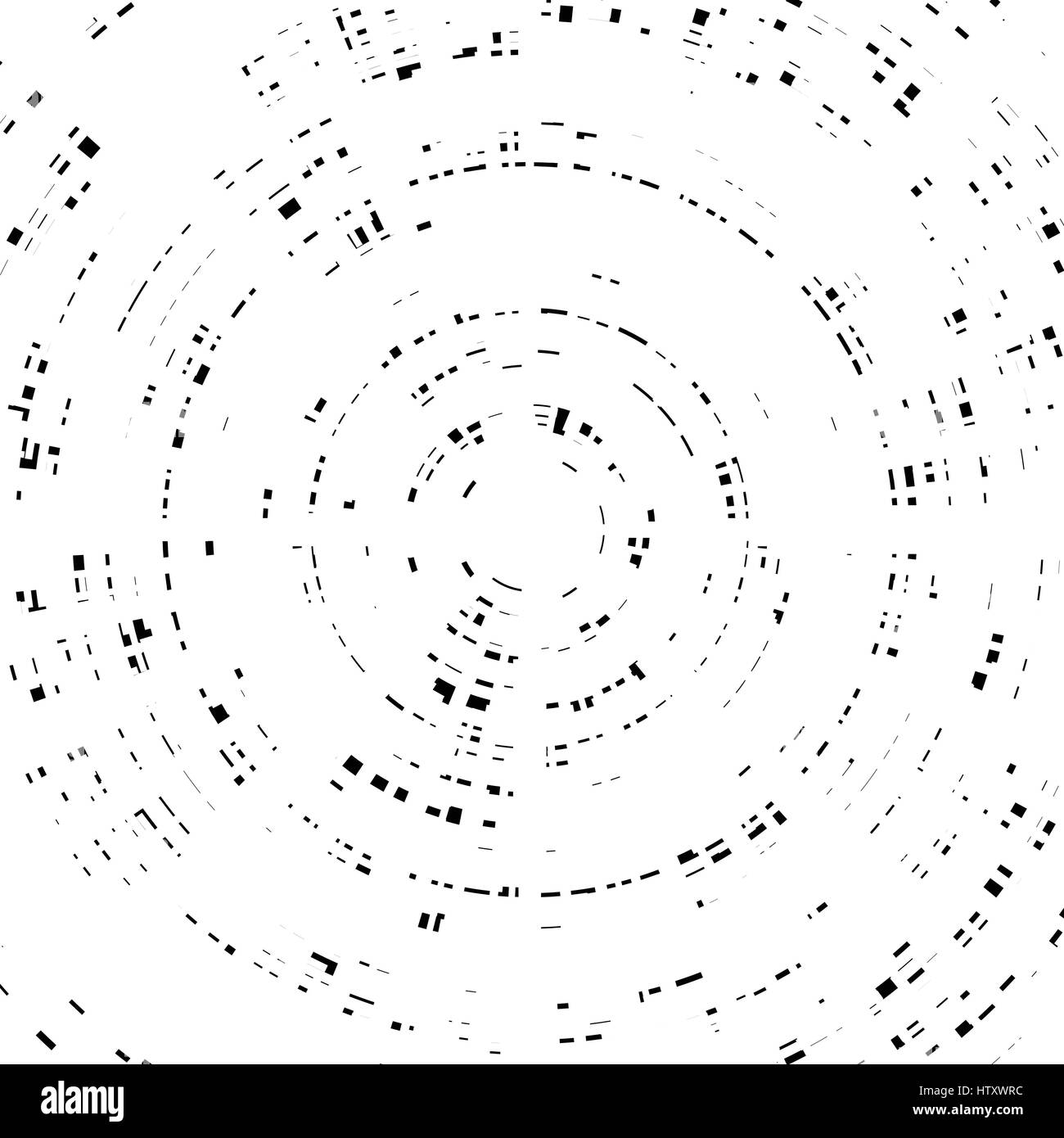 Geometric monochrome illustration of radial, radiating random shapes ...