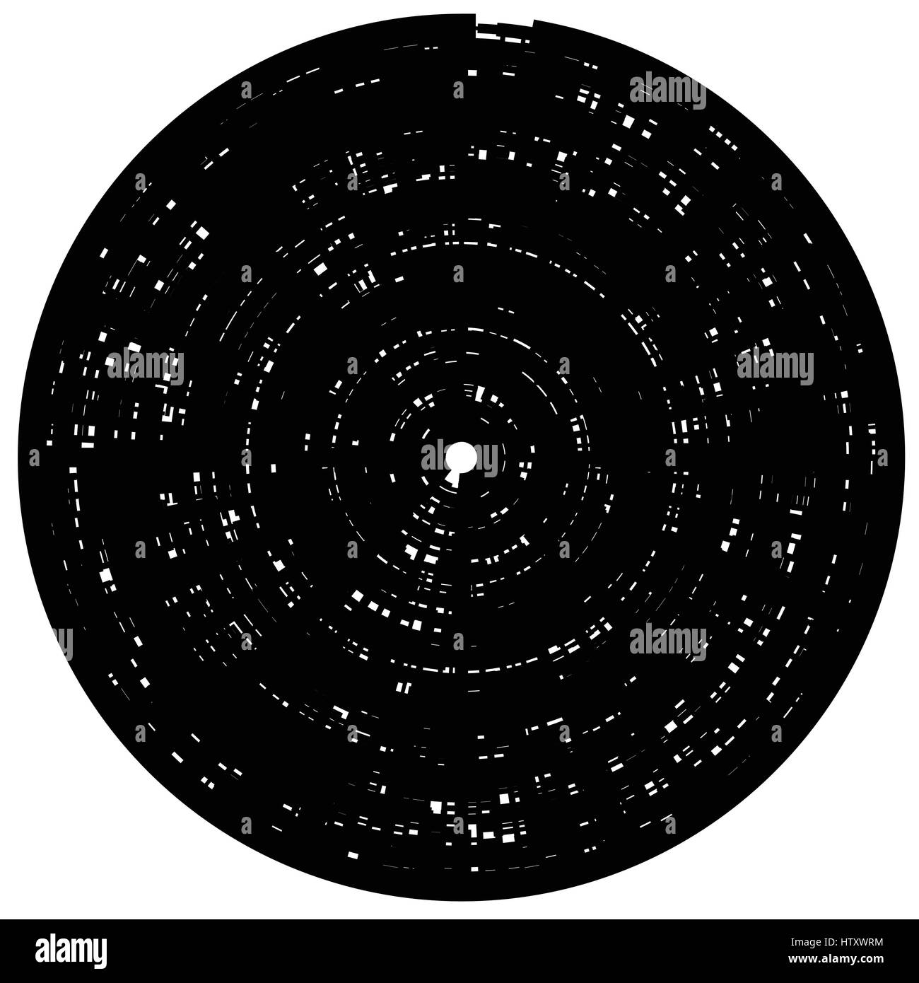 Geometric monochrome illustration of radial, radiating random shapes ...