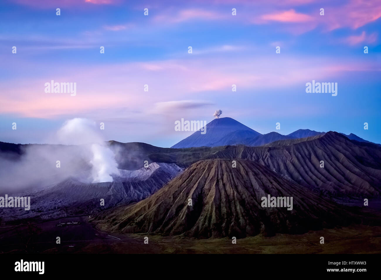 Early morning after sunrise view of the spectacular Gunung Bromo and ...