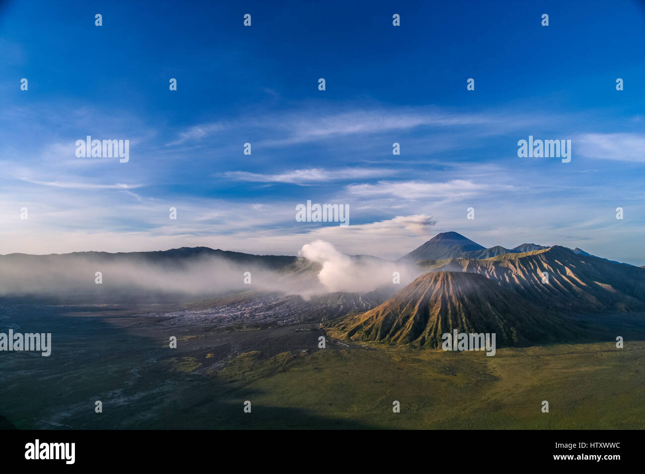 Early morning after sunrise view of the spectacular Gunung Bromo and ...