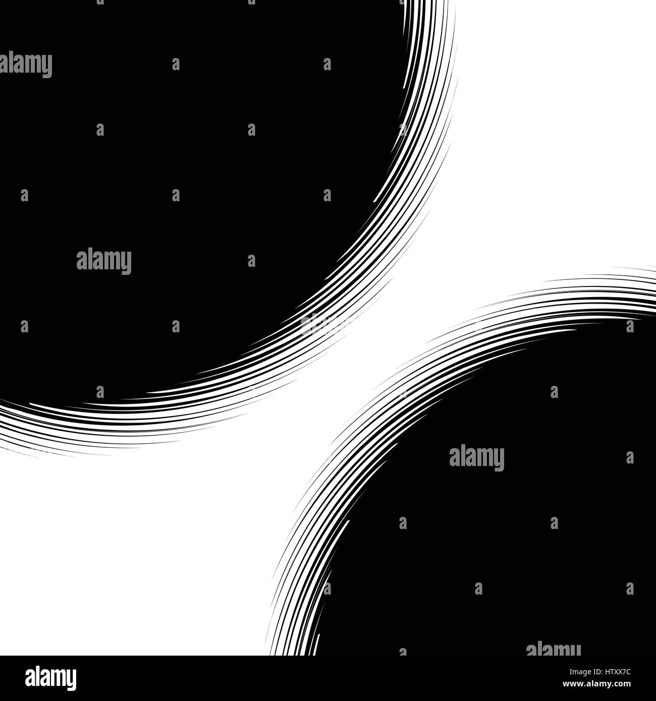 Circular geometric black and white element. Radial shape with spinning ...