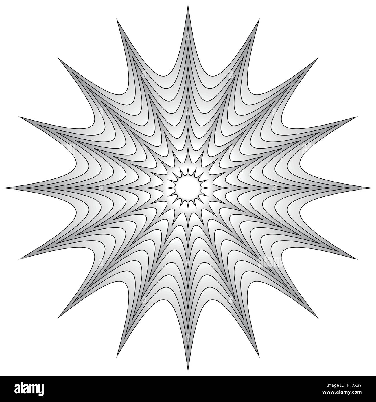 Radial geometric element. Radiating lines geometric art Stock Vector ...