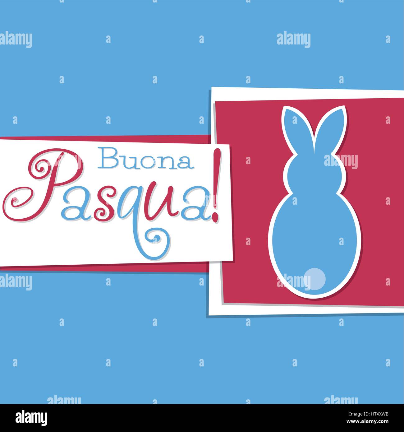 Funky Easter bunny card in vector format. Words translate to "Happy ...