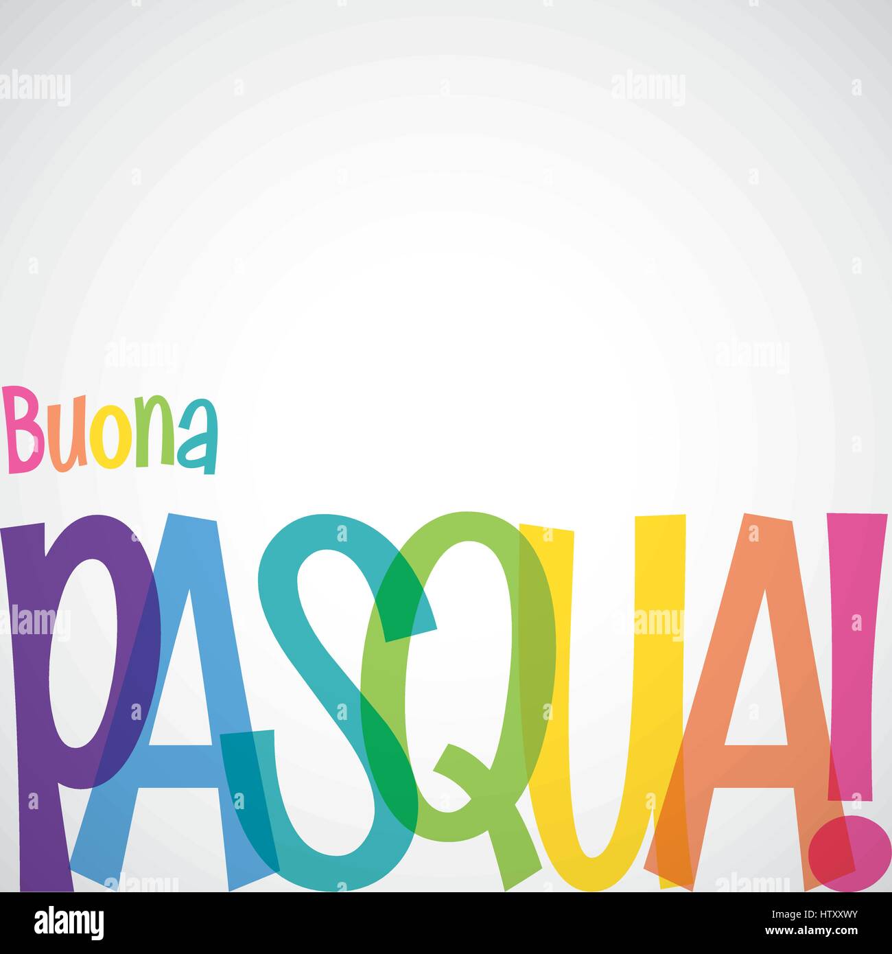 Bright typographic Easter card in vector format. Words translate to ...