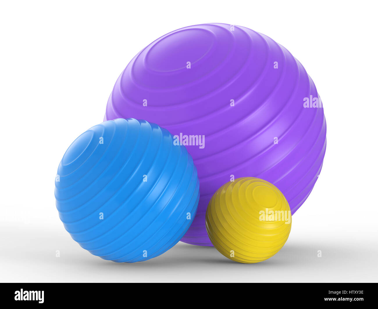 3d rendering colorful fitness balls various size Stock Photo - Alamy