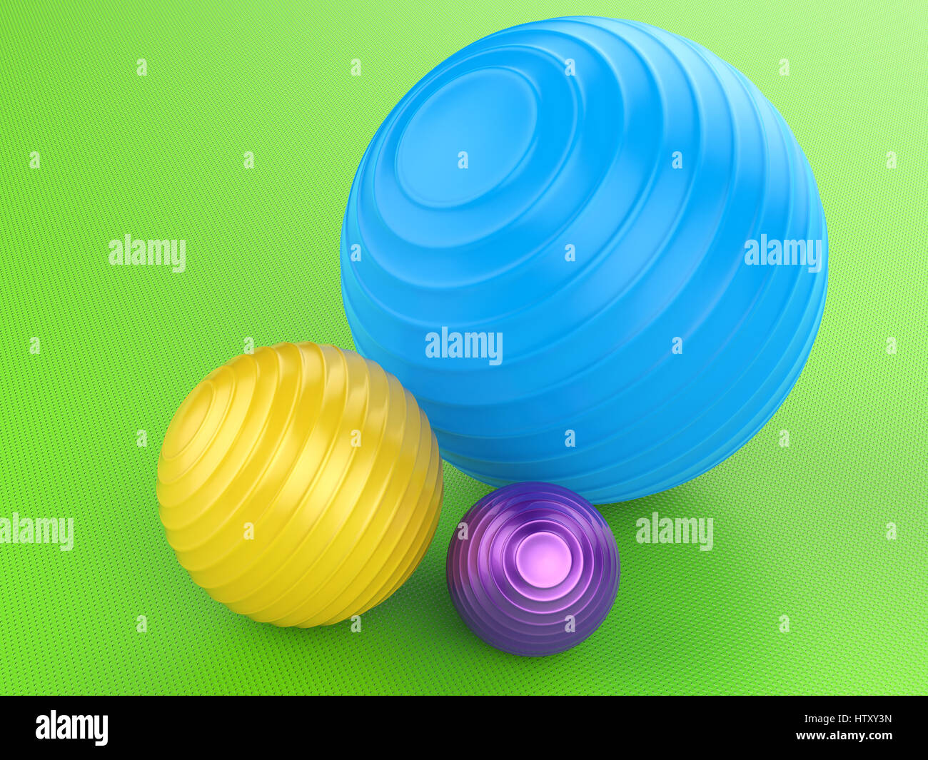 3d rendering colorful fitness balls various size Stock Photo - Alamy