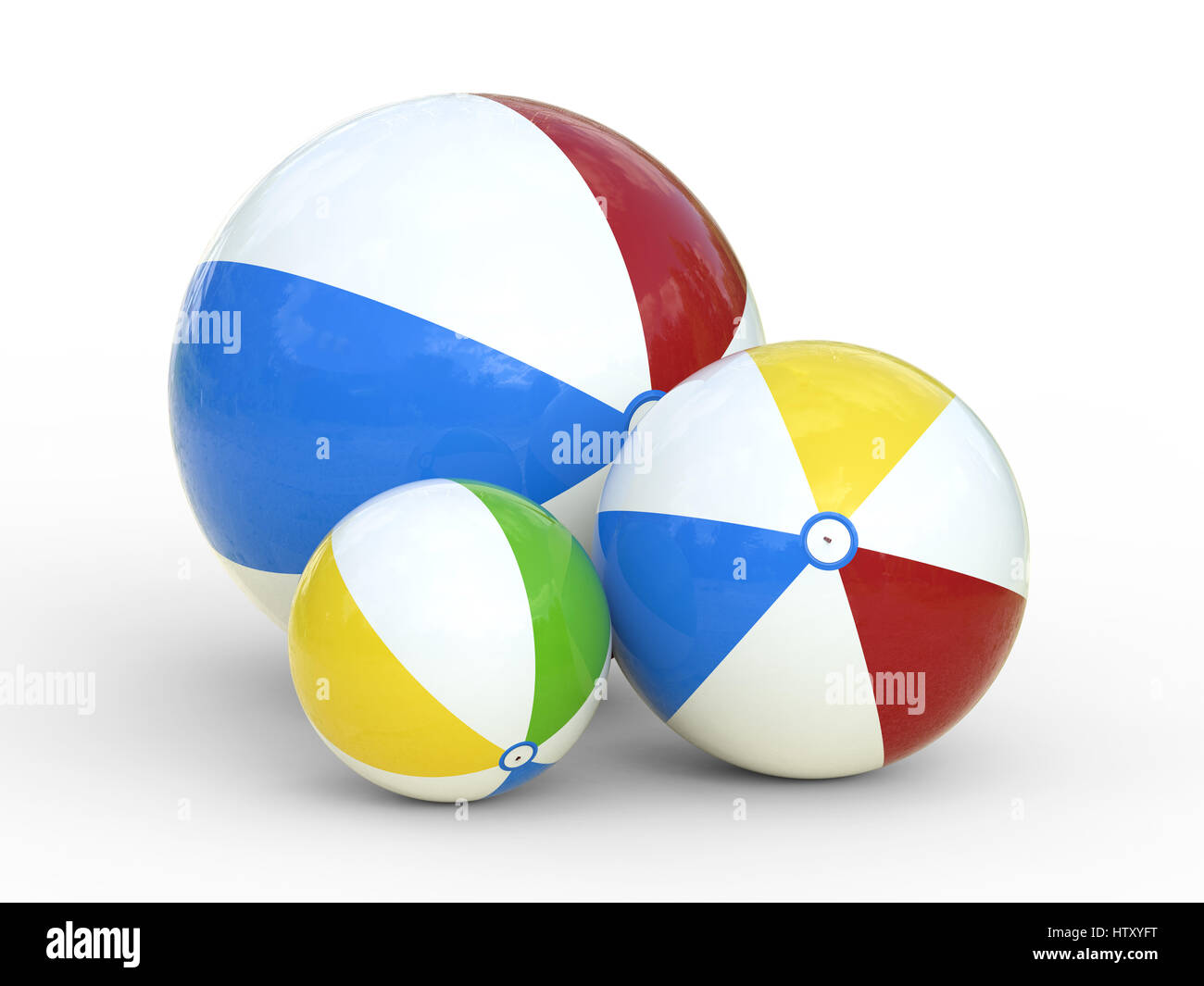 3d rendering colorful beach balls Stock Photo - Alamy