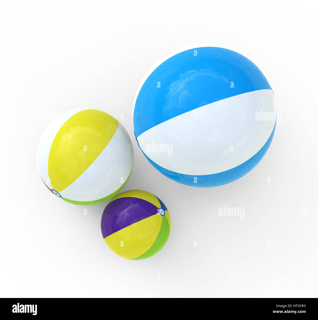 3d rendering colorful beach balls Stock Photo - Alamy
