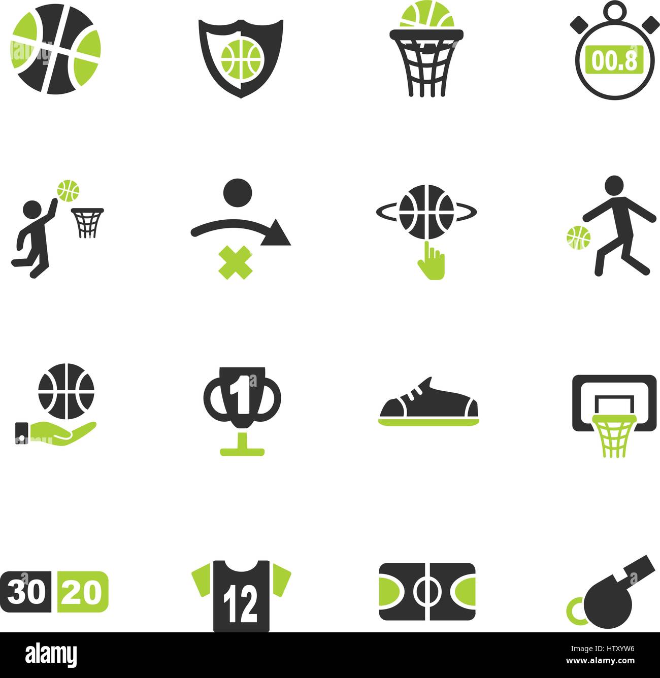basketball icon set web icons for user interface design Stock Vector ...