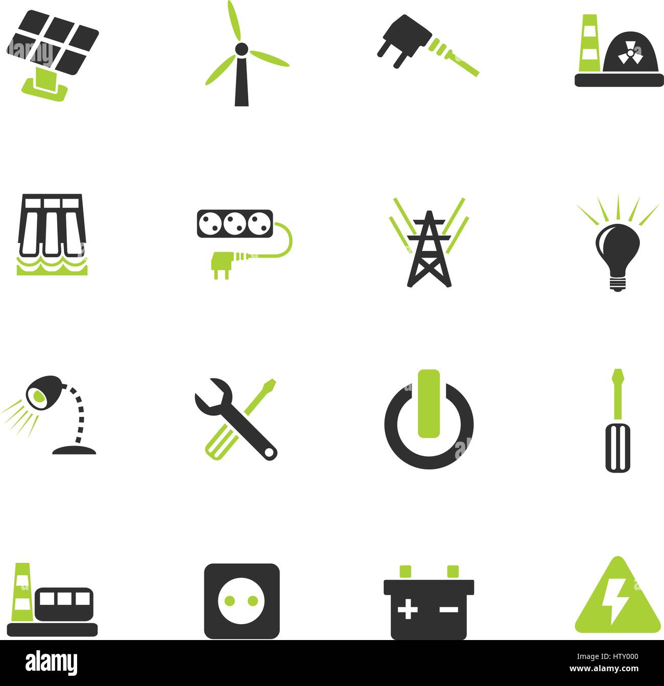 electricity web icons for user interface design Stock Vector Image ...