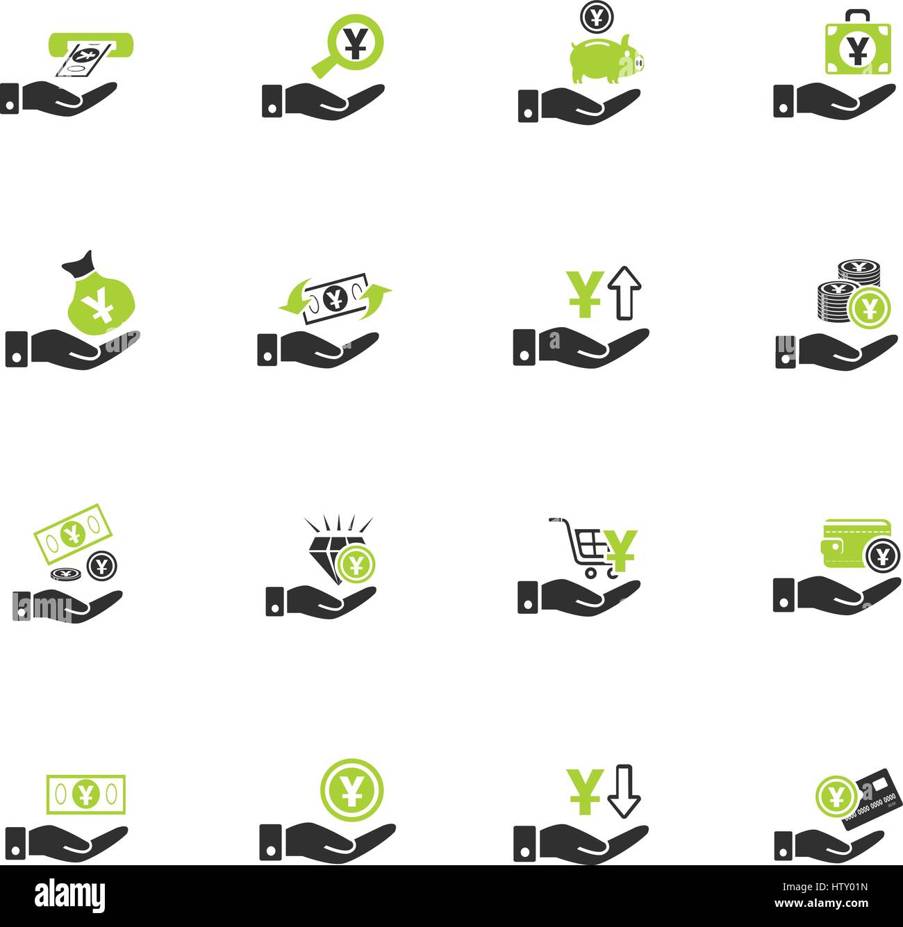hand and money web icons for user interface design Stock Vector Image ...