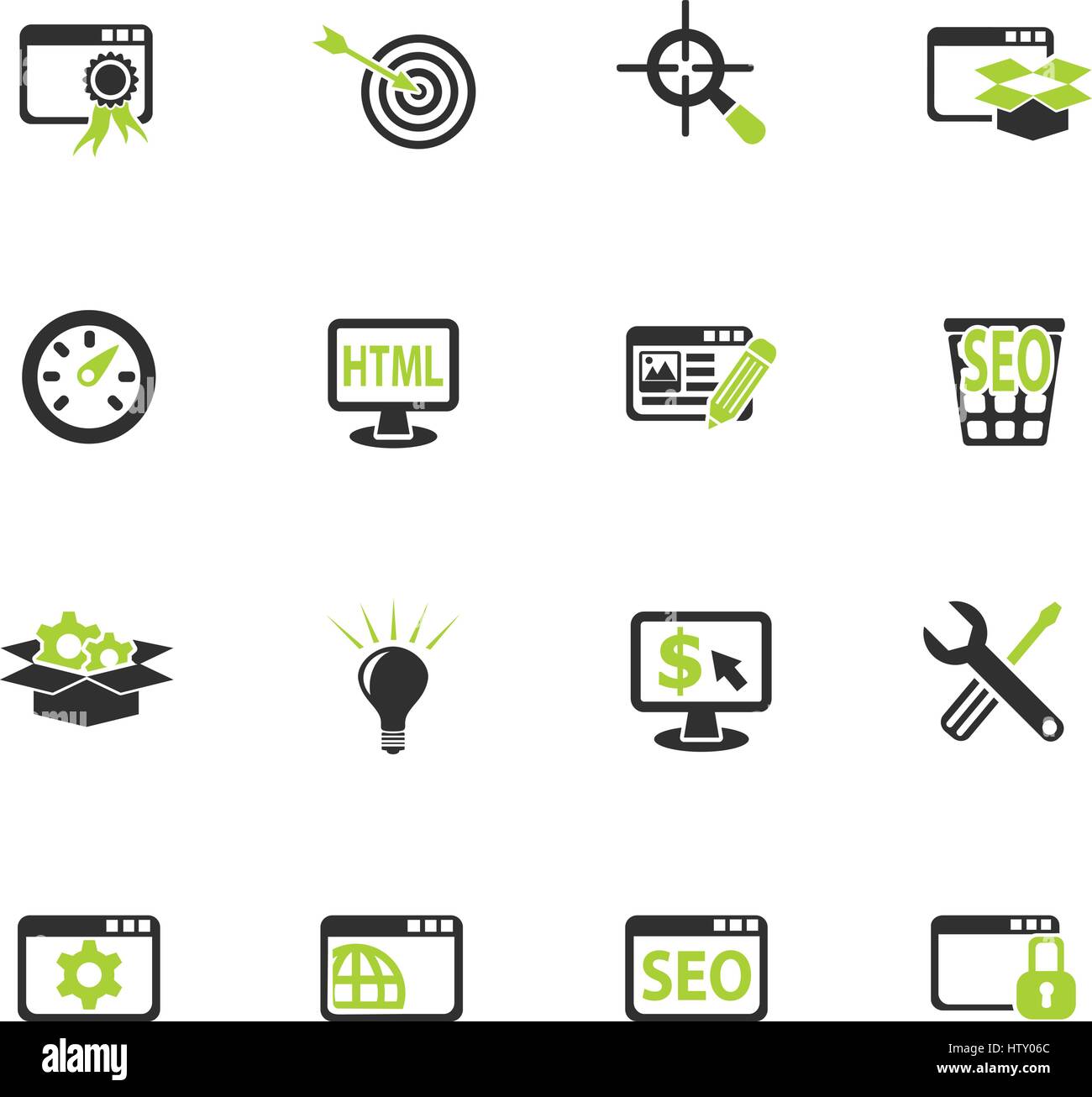 seo and development web icons for user interface design Stock Vector ...