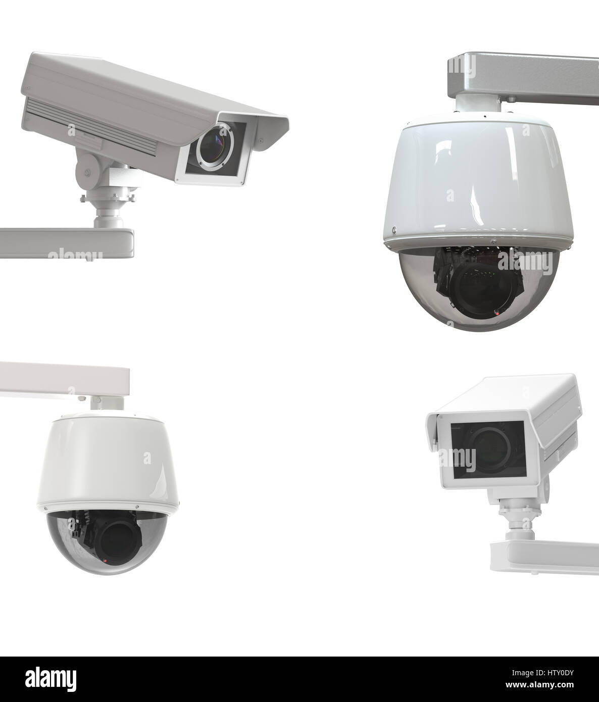 3d rendering security camera or cctv camera isolated on white Stock ...