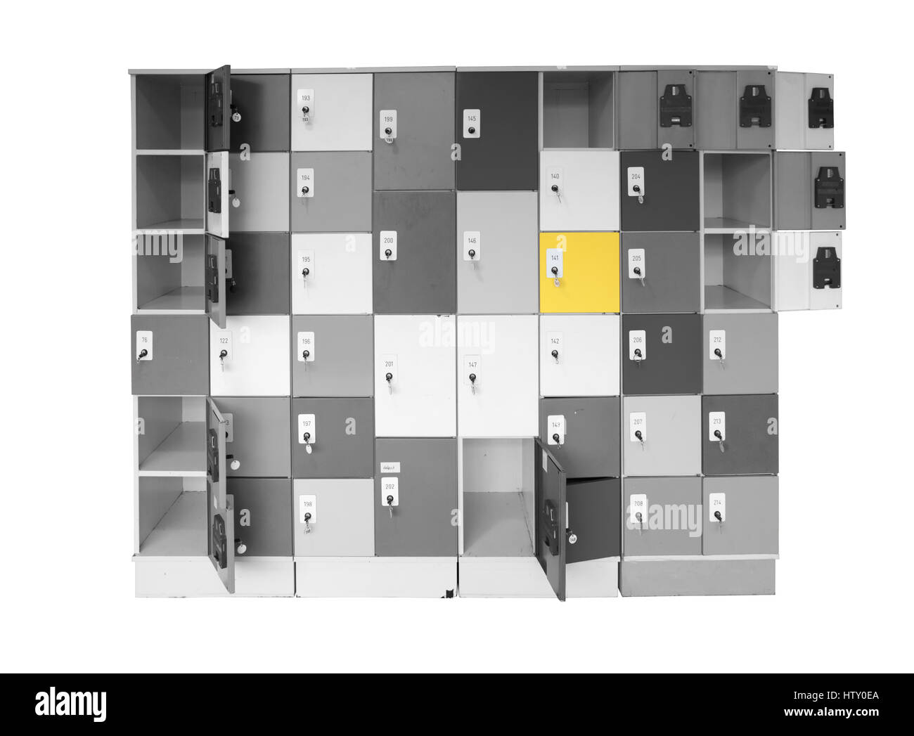 Cabinet lockers, different sizes, locked with a key Stock Photo - Alamy