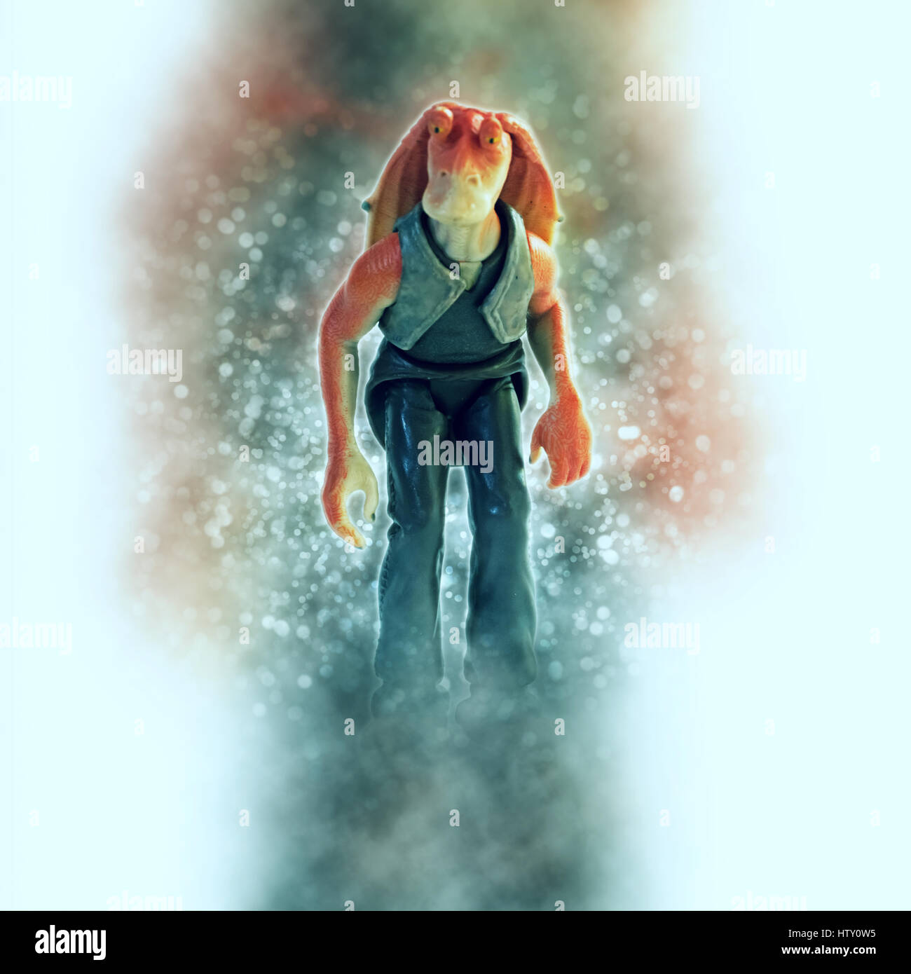 Digitally enhanced image of Jar Jar Binx Star wars action figure Stock ...