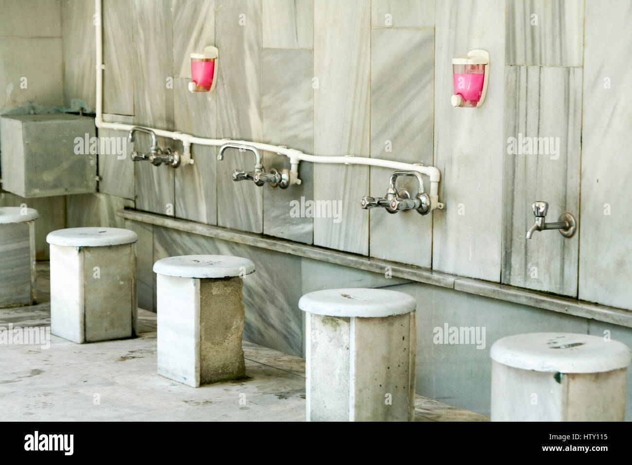 ritual purification fountain at a mosque in Istanbul, Turkey Stock ...