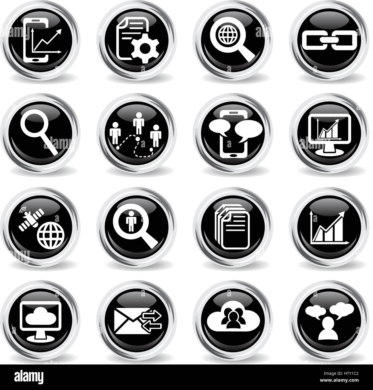 data analytic and social network web icons for user interface design Stock Vector Image & Art ...