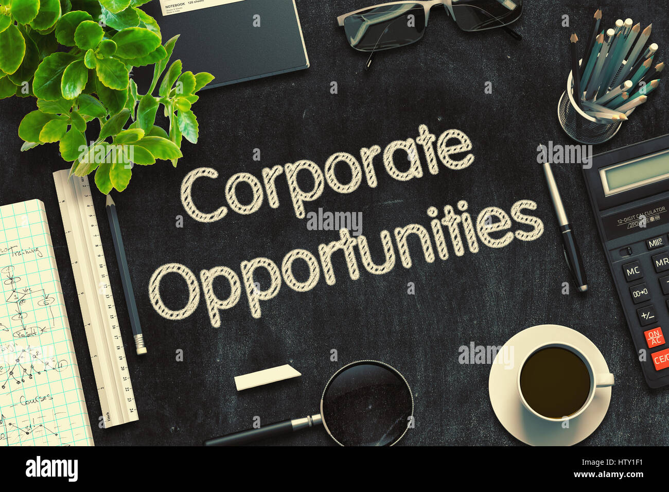 Corporate Opportunities on Black Chalkboard. 3D Rendering Stock Photo ...