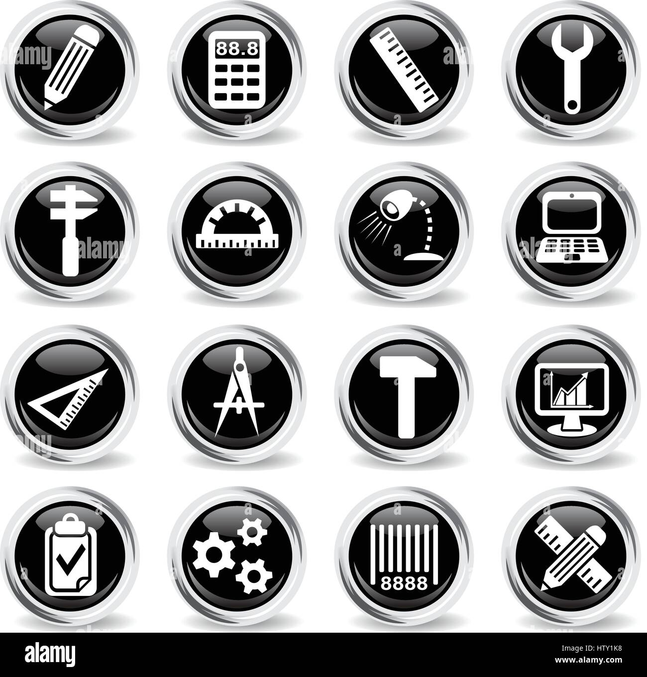 engineering web icons for user interface design Stock Vector Image ...