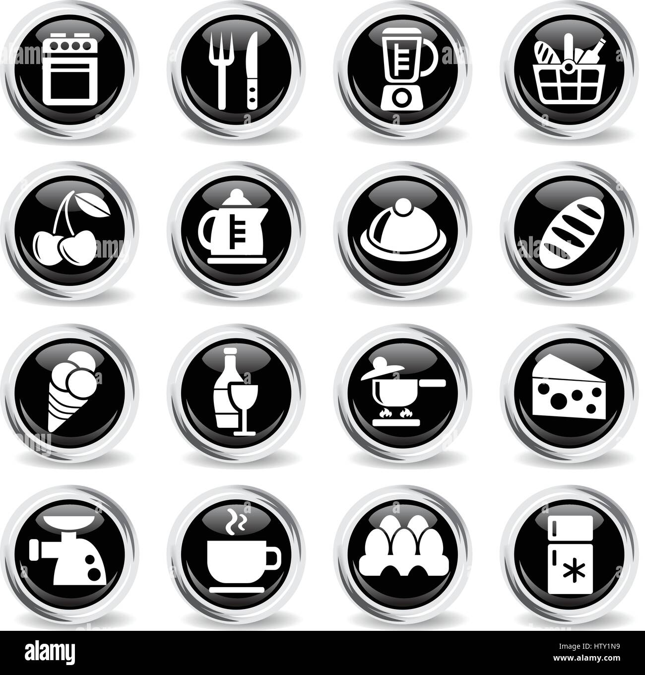 food and kitchen web icons for user interface design Stock Vector Image ...