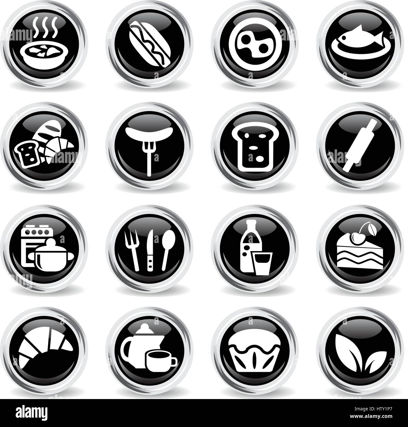food and kitchen web icons for user interface design Stock Vector Image ...