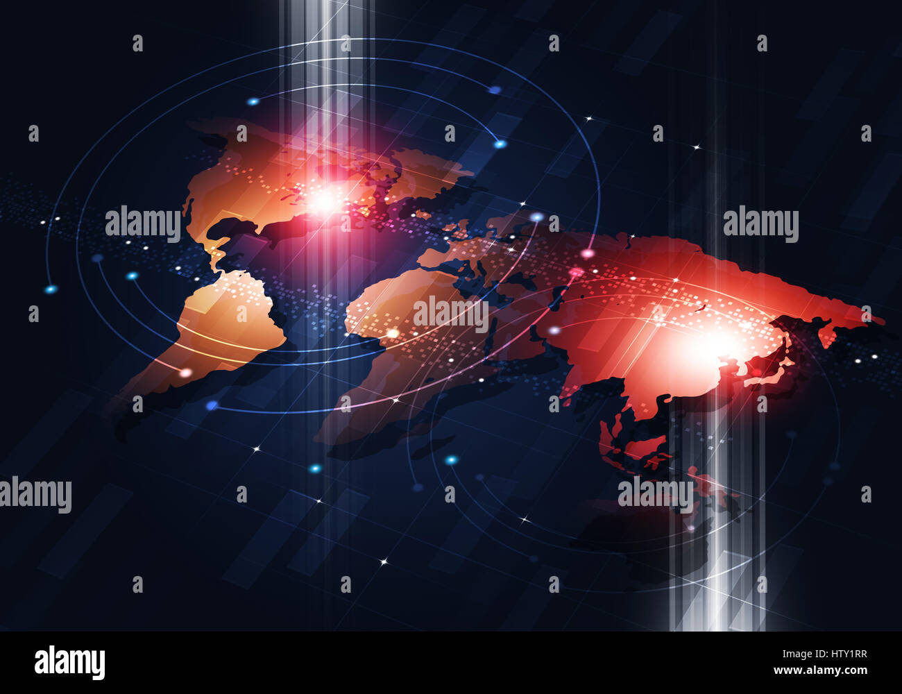 Red world map hi-res stock photography and images - Alamy