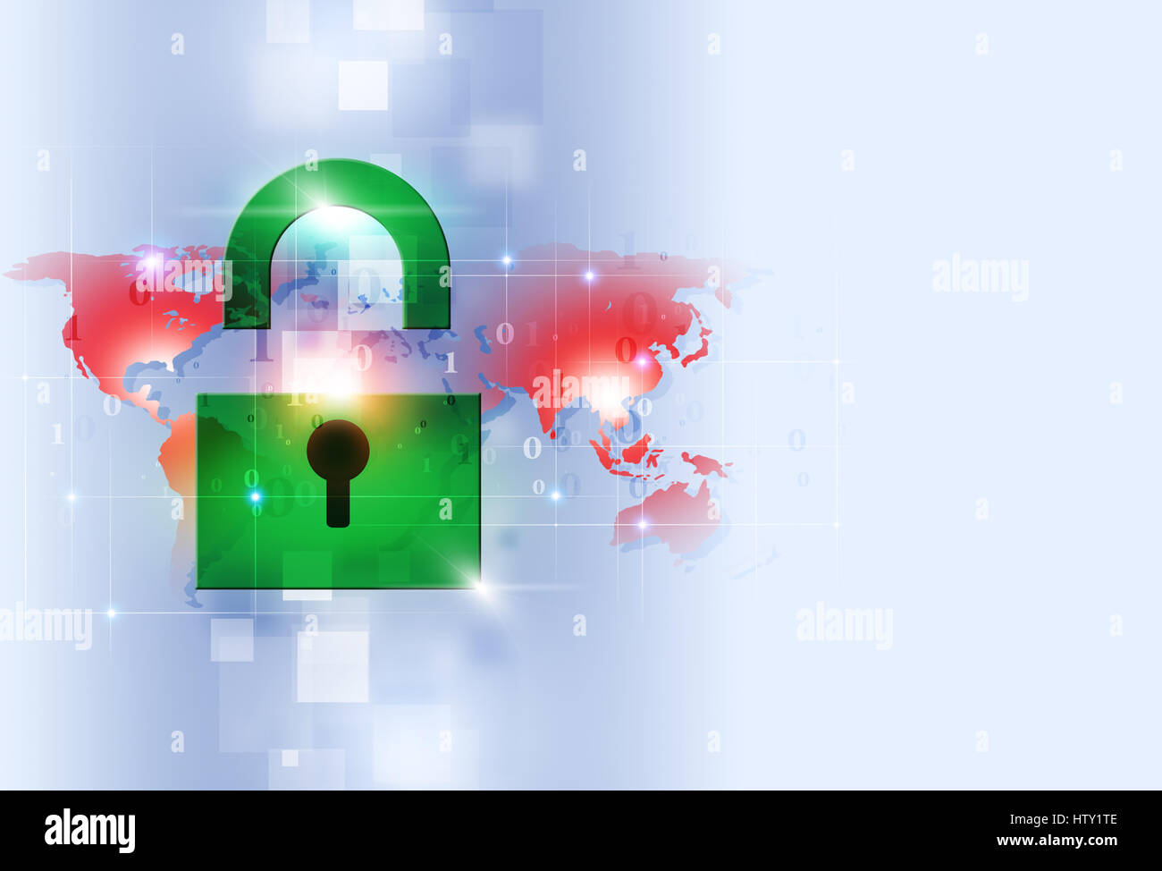 computer binary code protection security green lock Stock Photo - Alamy